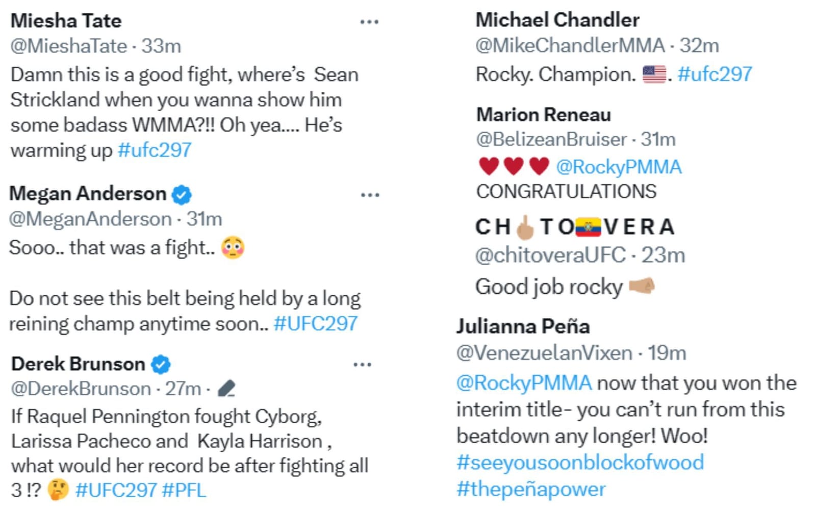 "Where’s Sean Strickland" - Miesha Tate, Julianna Pena, and others ...