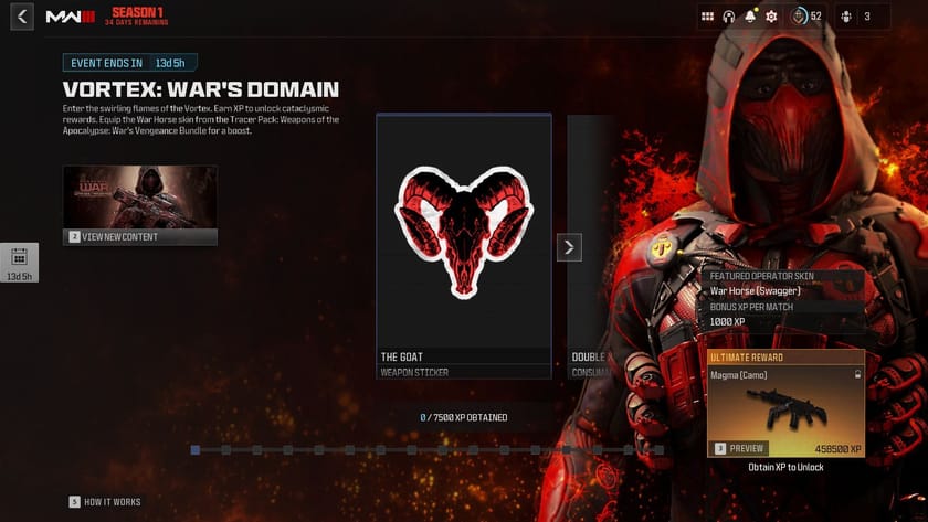 How to get the 'Magma camo' in Warzone and MW3 Vortex War's Domain event?