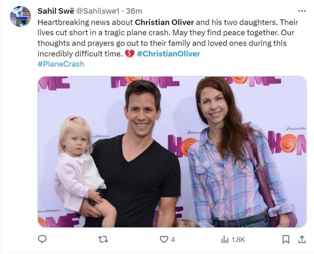 What role did Christian Oliver play in Speed Racer? Tributes pour in as ...