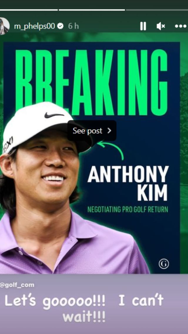 "Let's go" - Michael Phelps raves over Anthony Kim's potential return ...