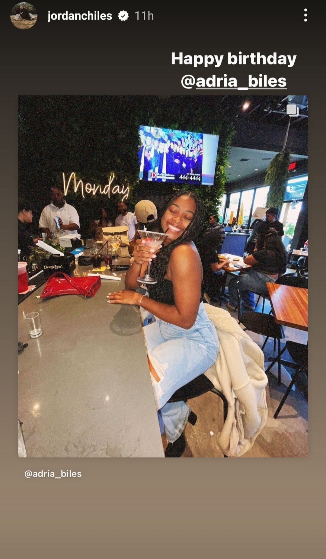 Jordan Chiles sends birthday wishes to Simone Biles' sister Adria