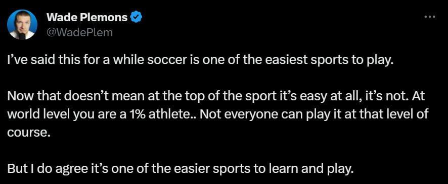 "Can we see you try?" - YouTuber Wade Plemons' take on soccer being ...