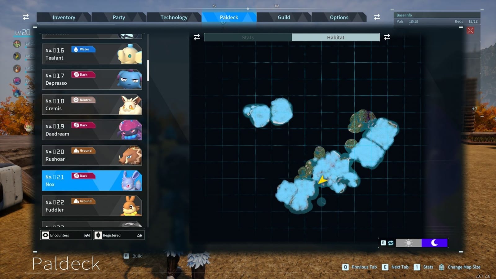 All night-exclusive Pals in Palworld