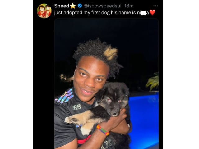 "Has Speed ever been funny?" - Netizens divided after IShowSpeed seemingly names his adopted dog ...
