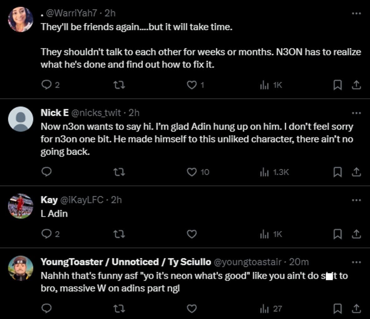 "The damage has been done" - Adin Ross hangs up on N3on after latter ...