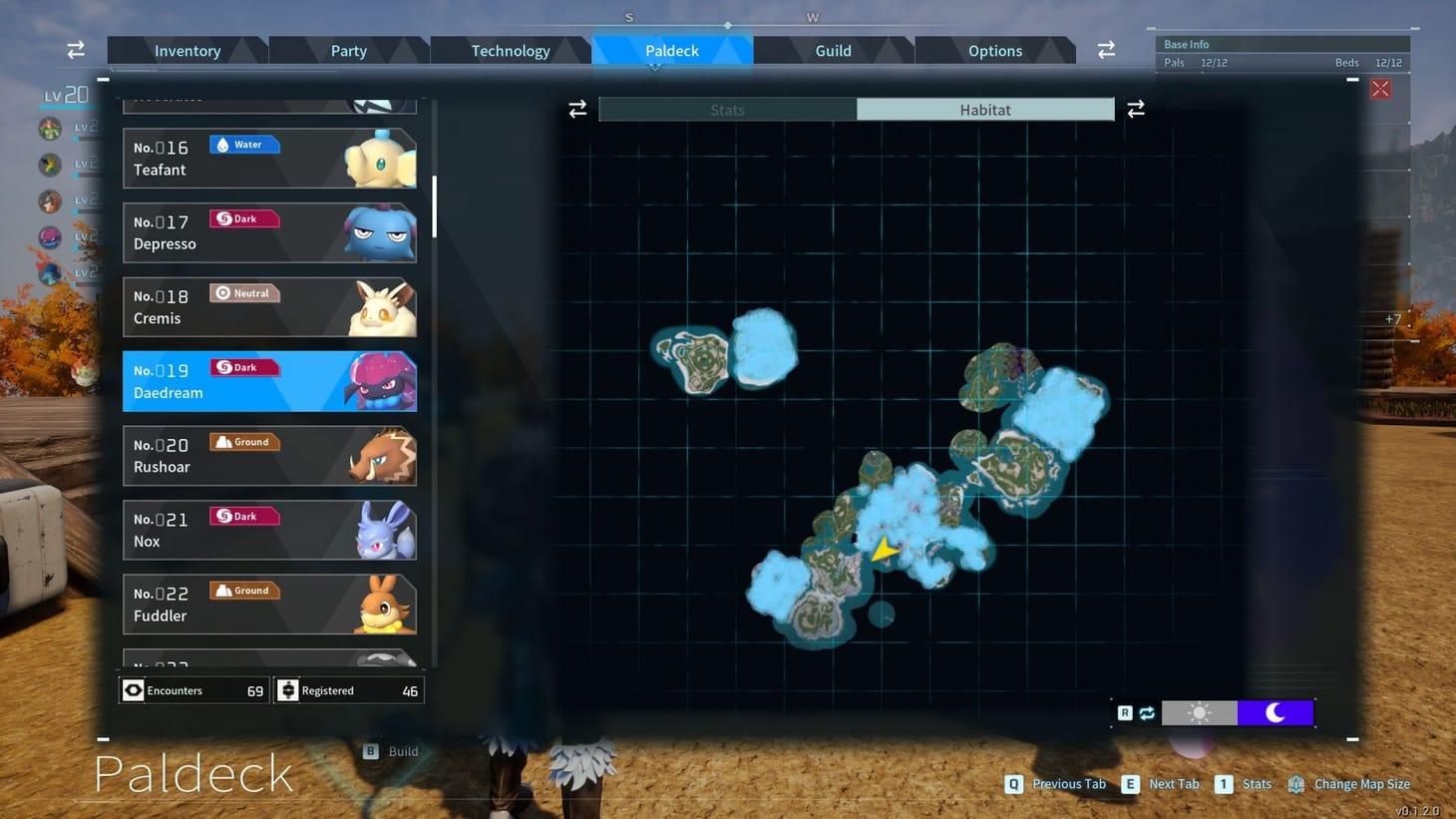 All night-exclusive Pals in Palworld