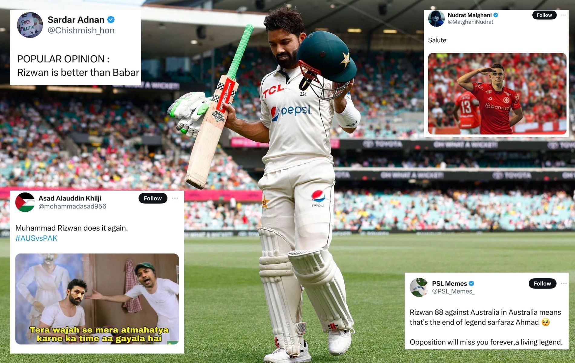 The Crisis Man Fans React To Mohammad Rizwans Gutsy Knock On Day 1 In Aus Vs Pak 3rd Test