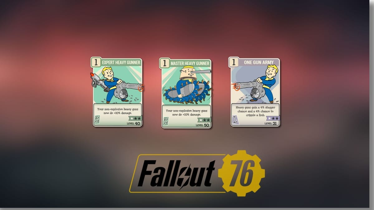 Best Fallout 76 Heavy Gunner build in 2024: Perk cards, weapons, armor ...
