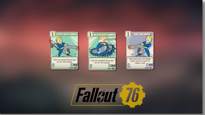 Best Fallout 76 Heavy Gunner build in 2024: Perk cards, weapons, armor ...