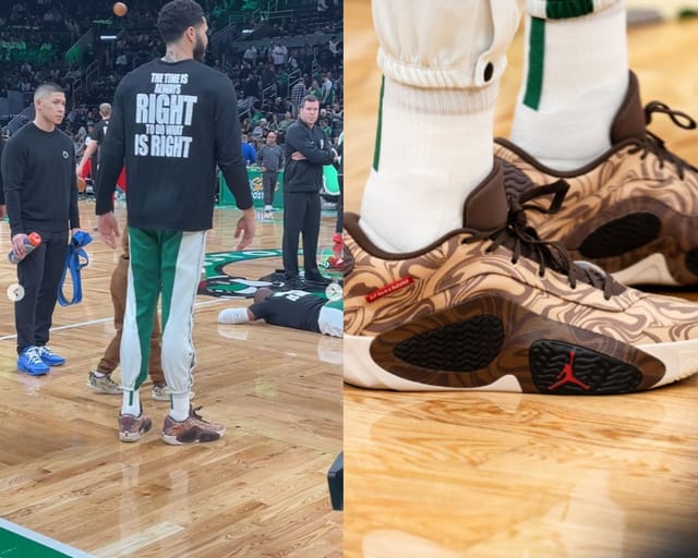 IN PHOTOS: Jayson Tatum debuts new Jumpman Tatum 2s colorway against ...