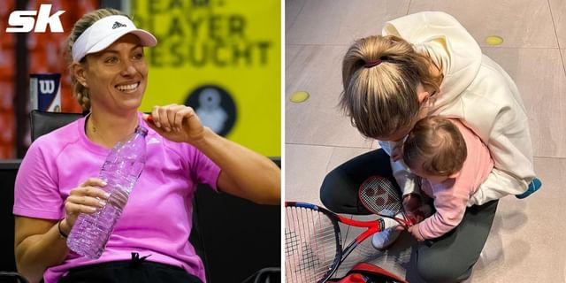 Angelique Kerber’s 10-month-old baby daughter watches her mother train ...