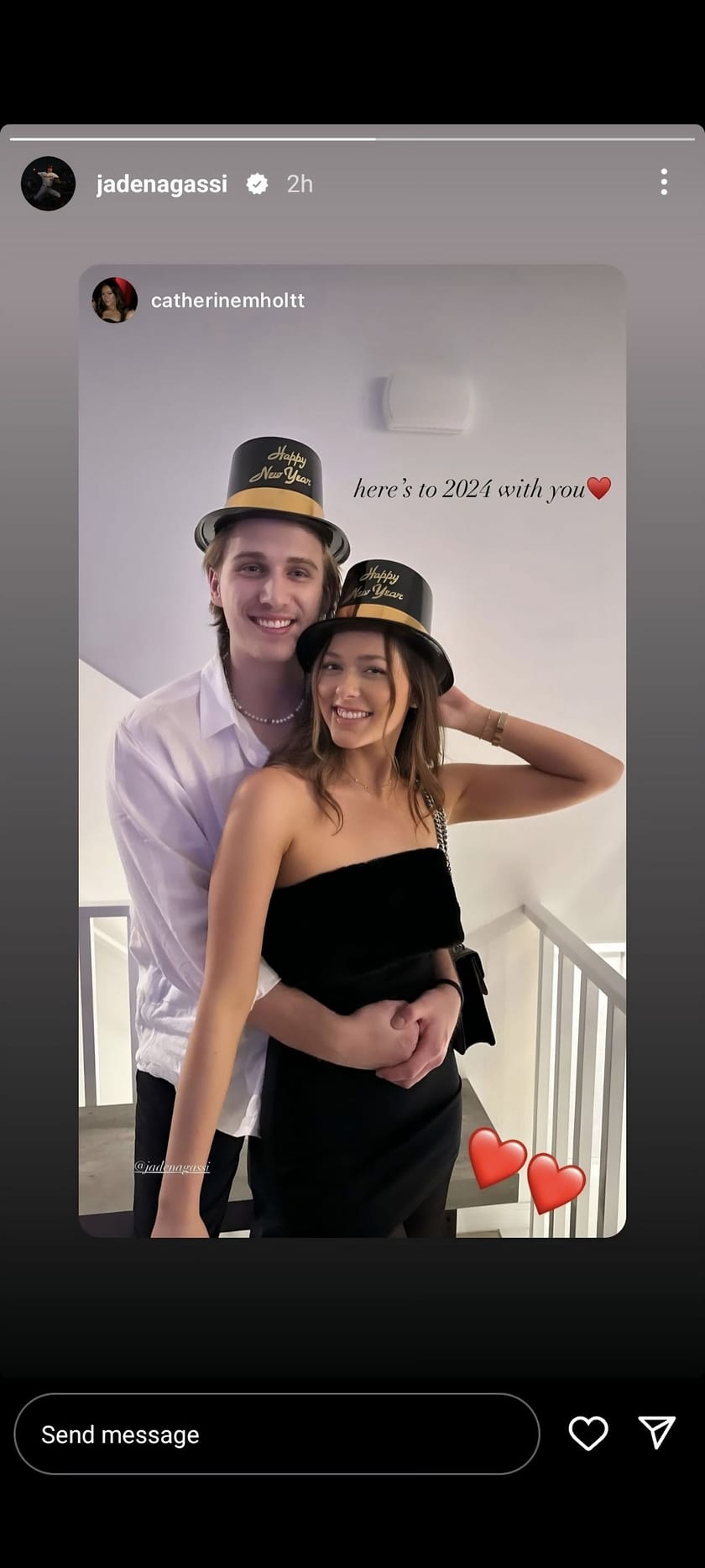 Andre Agassi & Steffi Graf’s son Jaden rings in the new year with girlfriend Catherine Holt, who ...