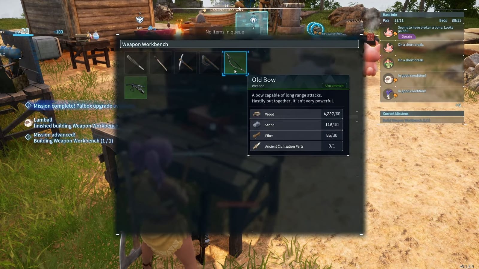 How to craft Weapon Workbench in Palworld