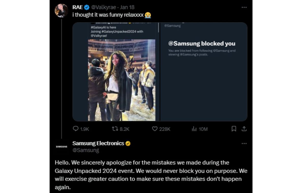 "We will exercise greater caution" - Samsung apologizes to Valkyrae ...