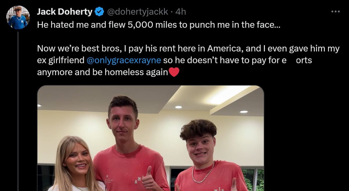 "Surely this is not real?" - Jack Doherty saying he "gave" his ex ...