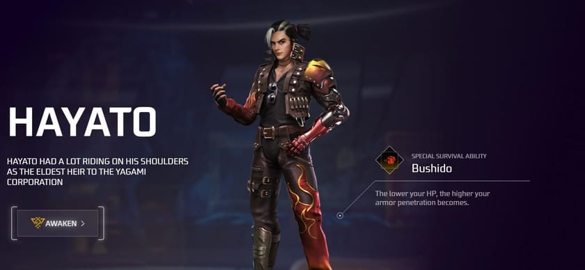 Character: Free Fire MAX में Hayato "Firebrand" कैरेक्टर: ताकत, कीमत और ...