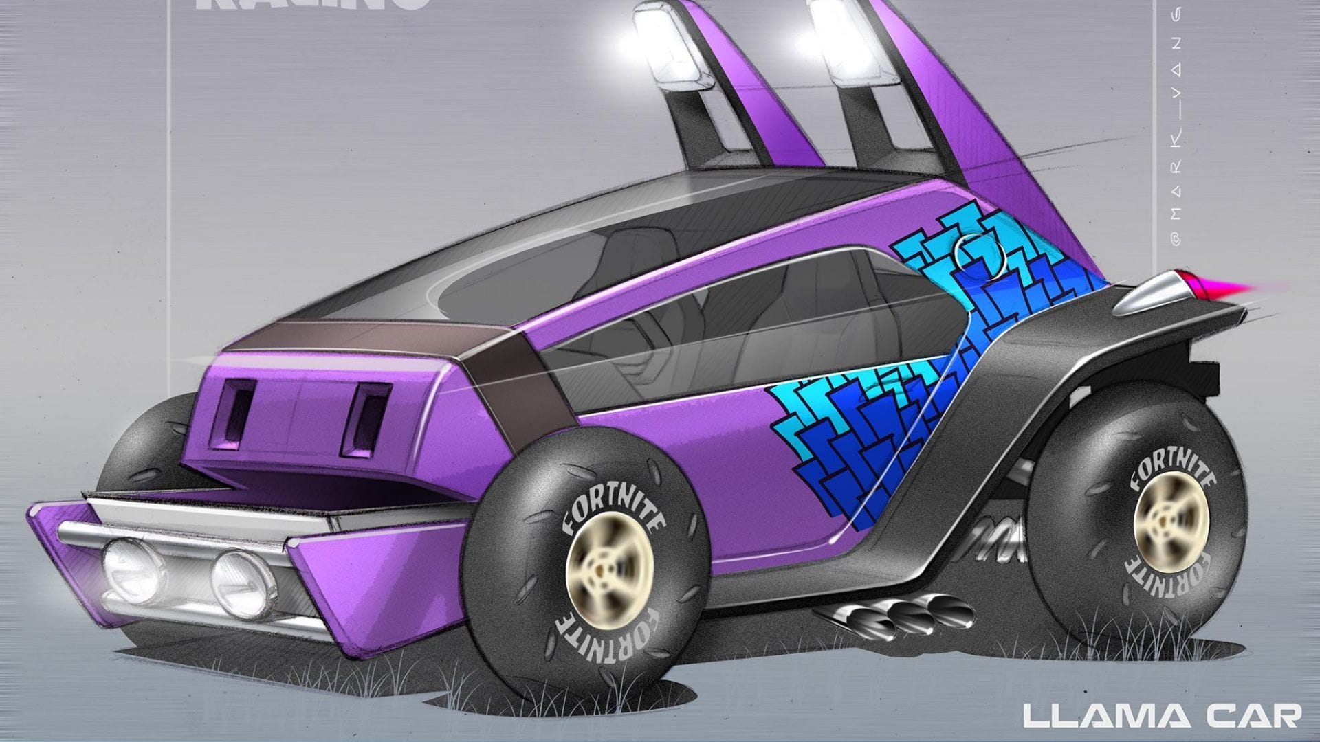 Fortnite Rocket Racing concept artist creates Llama Car, community ...