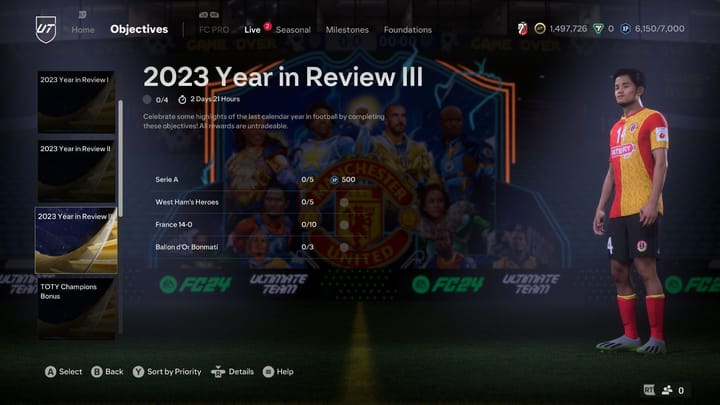 How to complete all EA FC 24 Year in Review objectives (1+2+3) in just 7 games?
