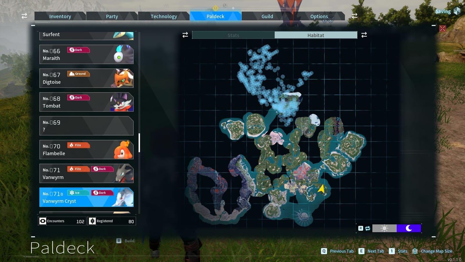 All night-exclusive Pals in Palworld