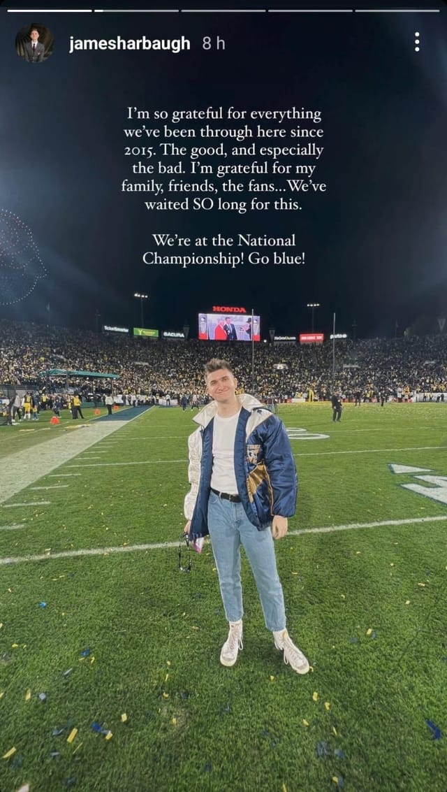 Jim Harbaugh’s son James Harbaugh pens heartfelt message ahead of ...