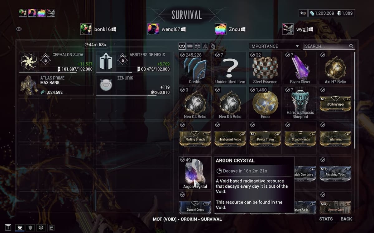 Warframe Argon Crystal location, drop sources, and farming guide