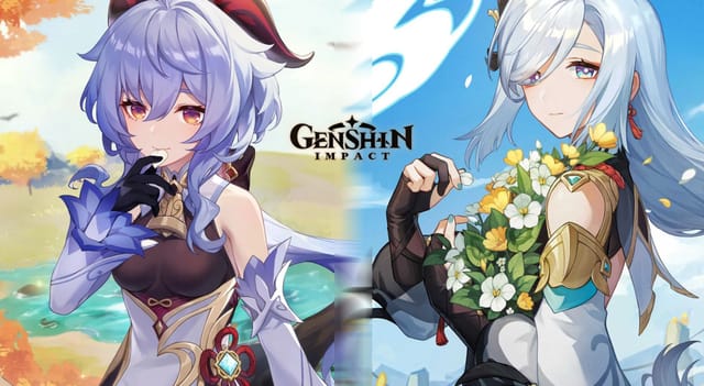 Genshin Impact Ganyu and Shenhe skin splash arts and in-game leaks