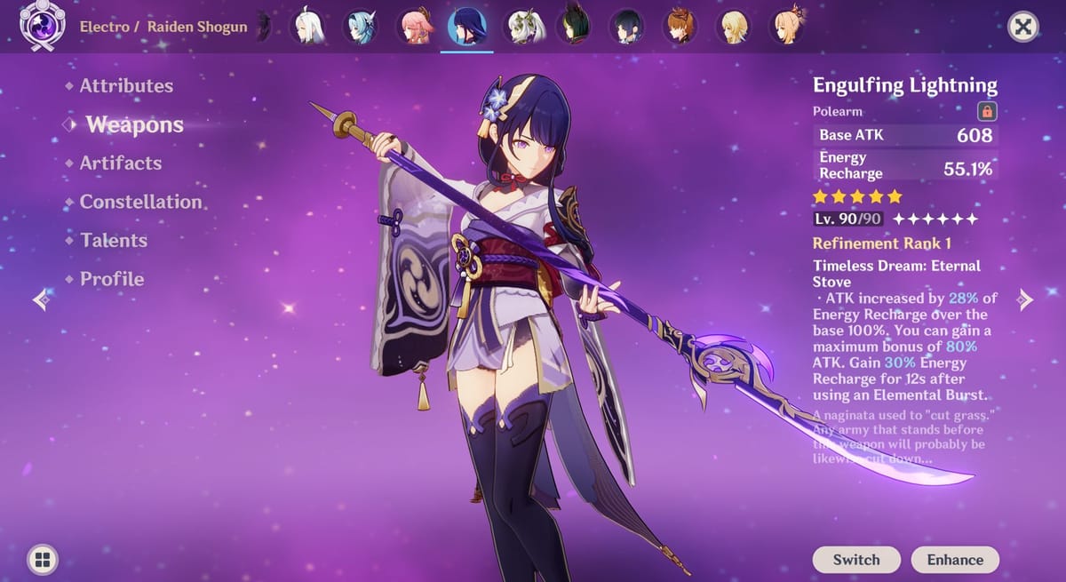 Raiden Shogun DPS and Support build and teams for Genshin Impact