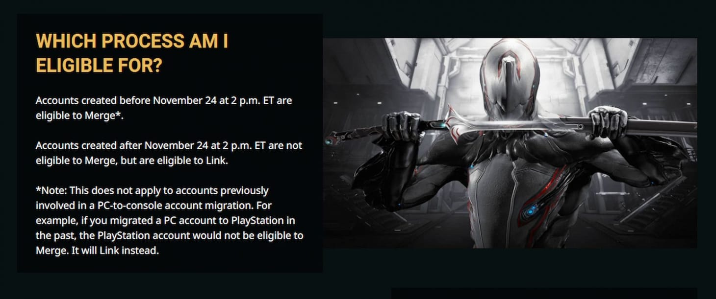 Warframe Cross Save, account merging, and account linking explained