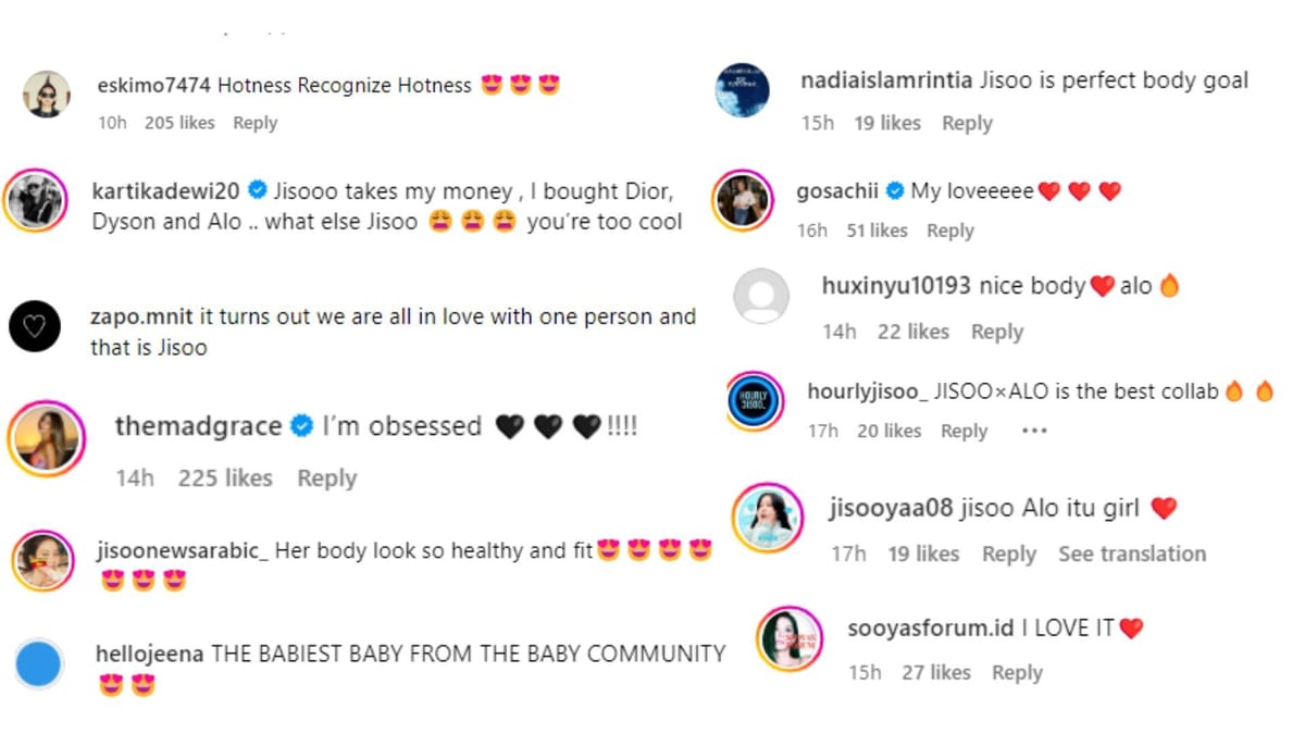 Fans swoon over Blackpink Jisoo’s look for the latest Alo campaign: “I ...