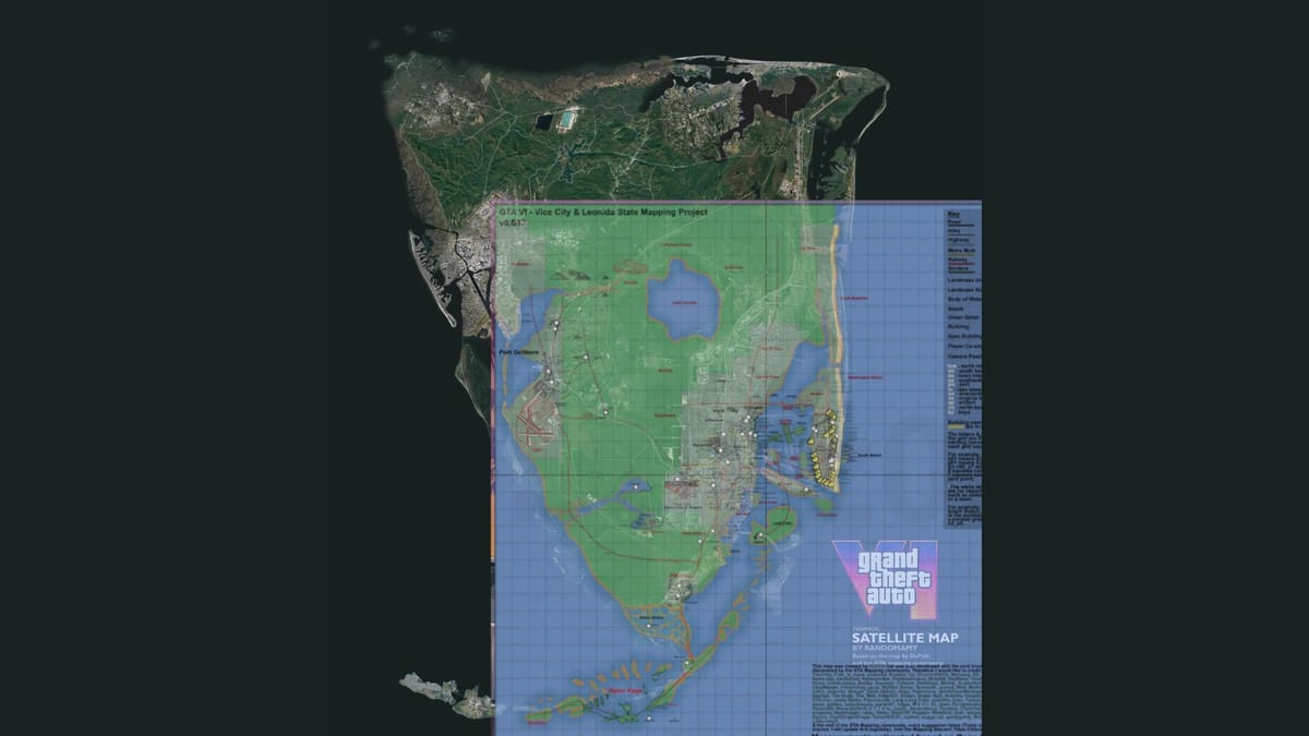 GTA 6 map's satellite view shows a glimpse of the possible Vice City ...