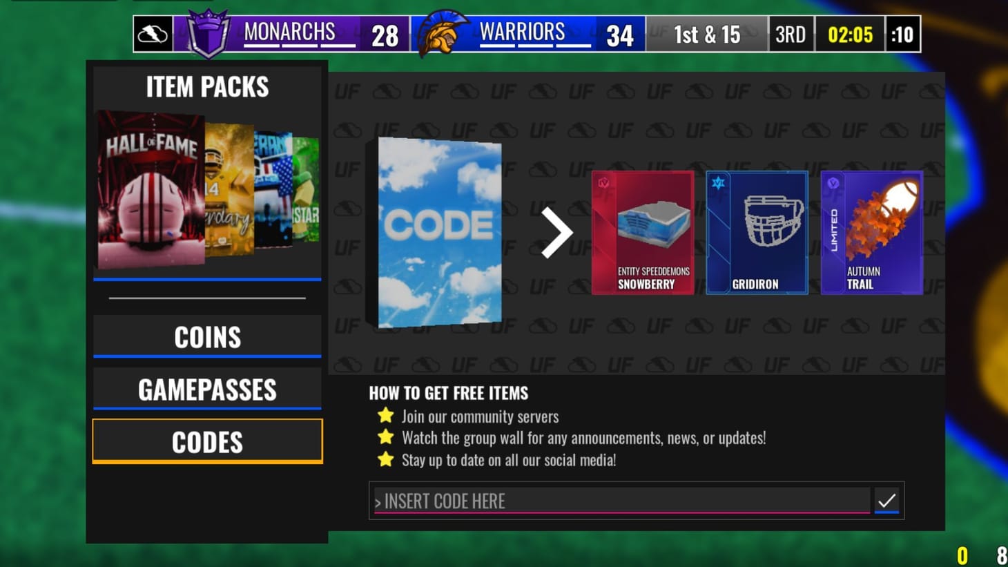 Ultimate Football codes (October 2025)