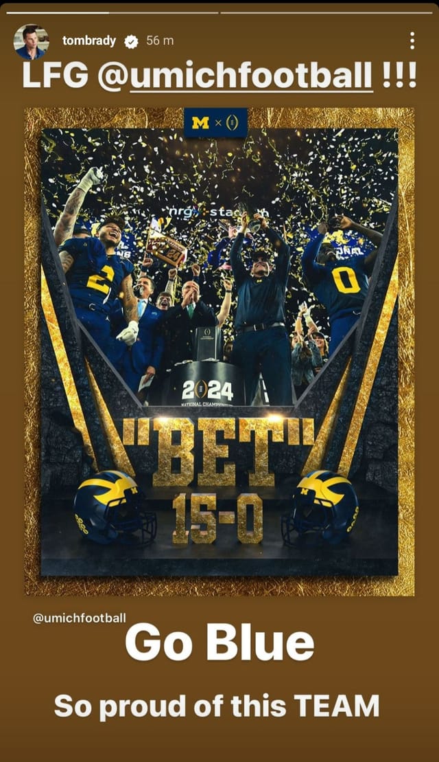 $300,000,000 worth Tom Brady rejoices as Jim Harbaugh's Michigan bags ...