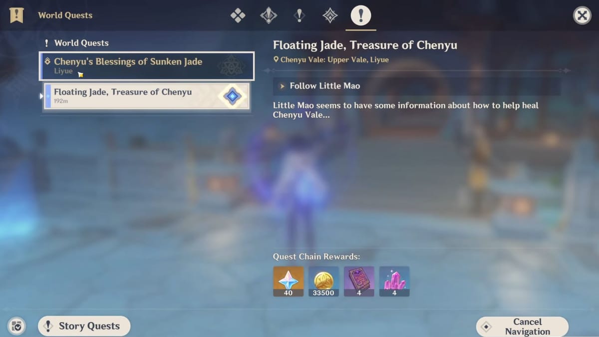 Genshin Impact: Floating Jade Treasure of Chenyu quest guide