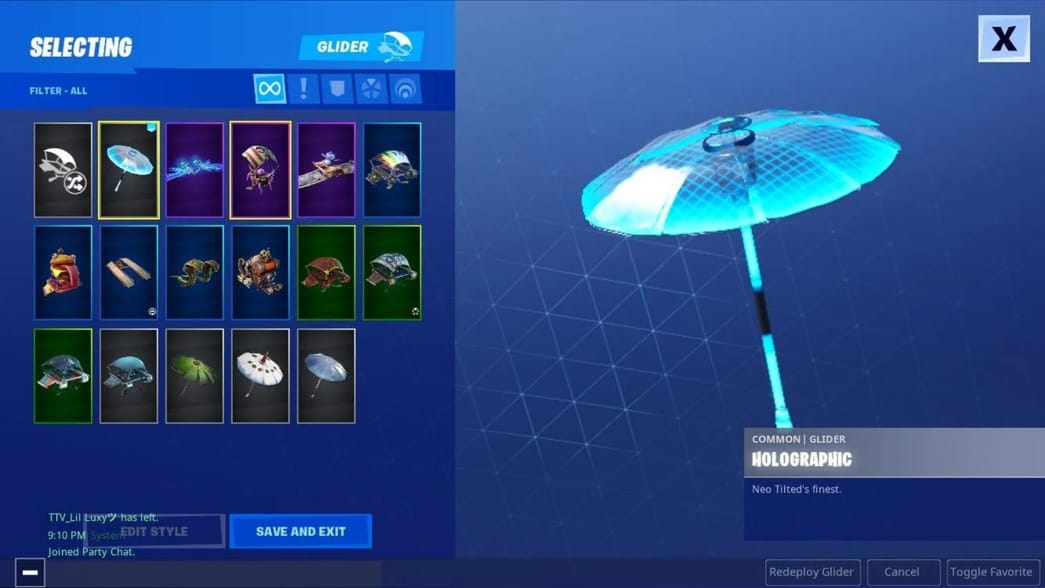 Fortnite gliders, ranked according to the community