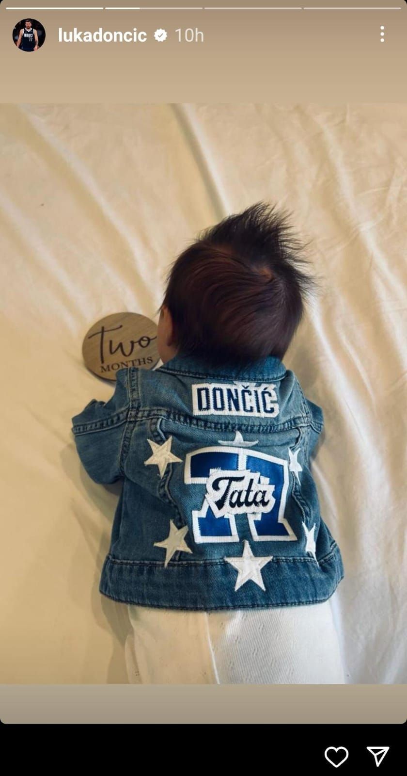 Luka Doncic's fiancée Anamaria Goltes and their daughter twin in Denim ...