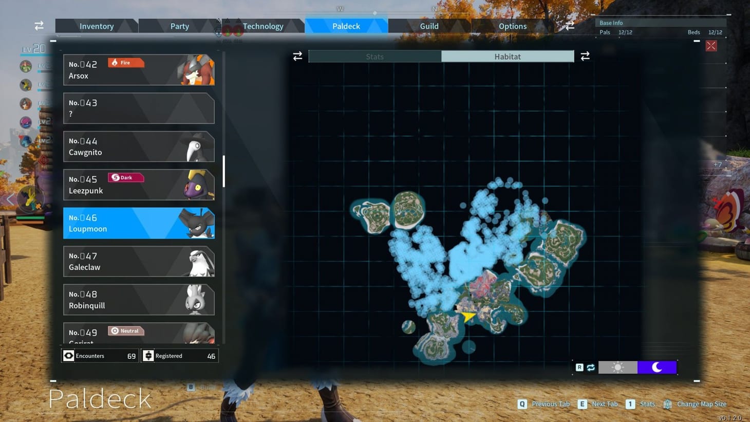 All night-exclusive Pals in Palworld