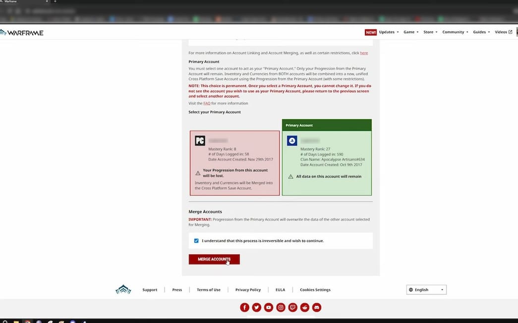 Warframe Cross Save, account merging, and account linking explained
