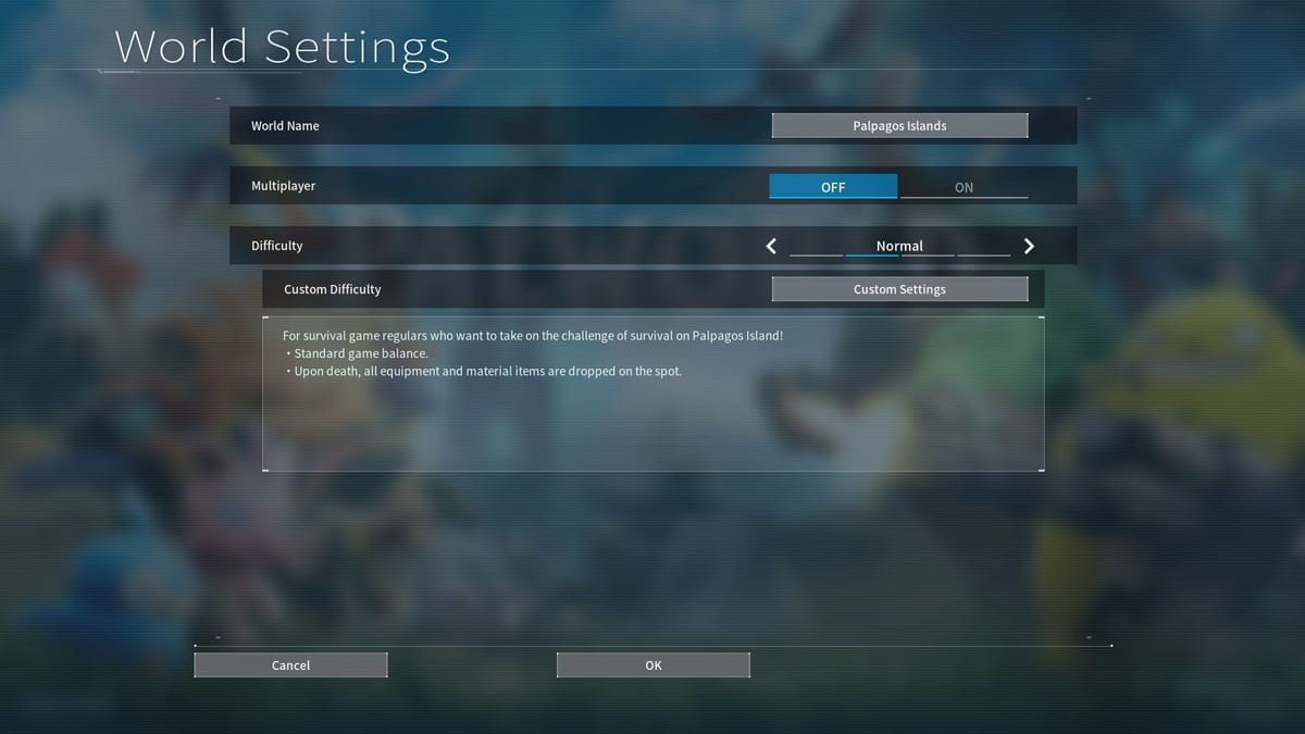 All Palworld difficulty settings and how to change them