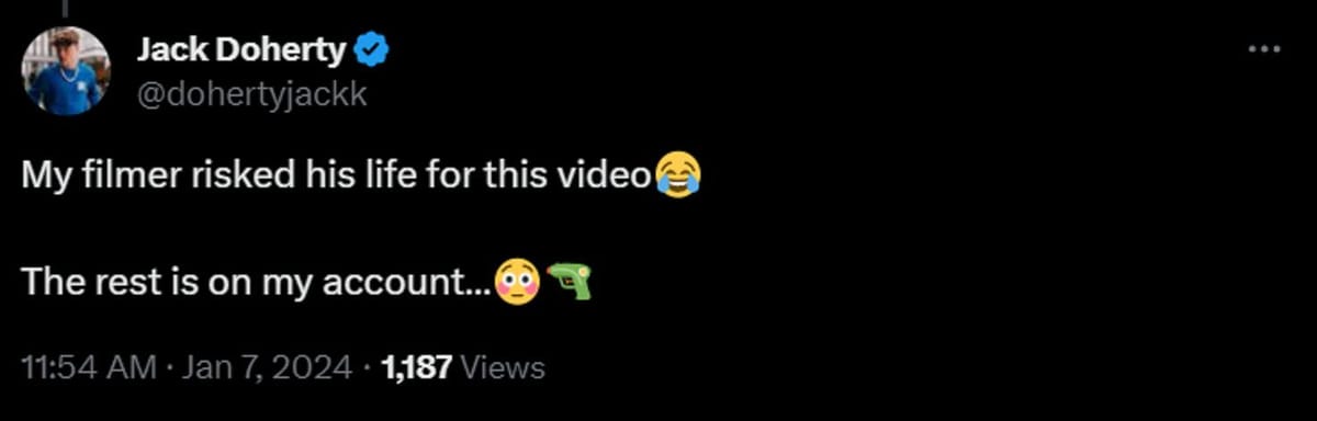 "My filmer risked his life for this video" - Jack Doherty responds to ...