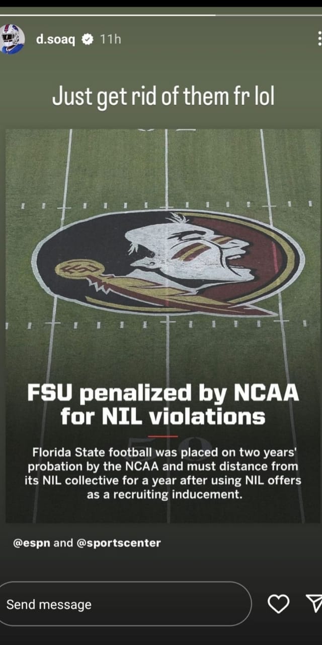 Buffalo Bills RB Damien Harris fires shots at FSU for NIL violations ...