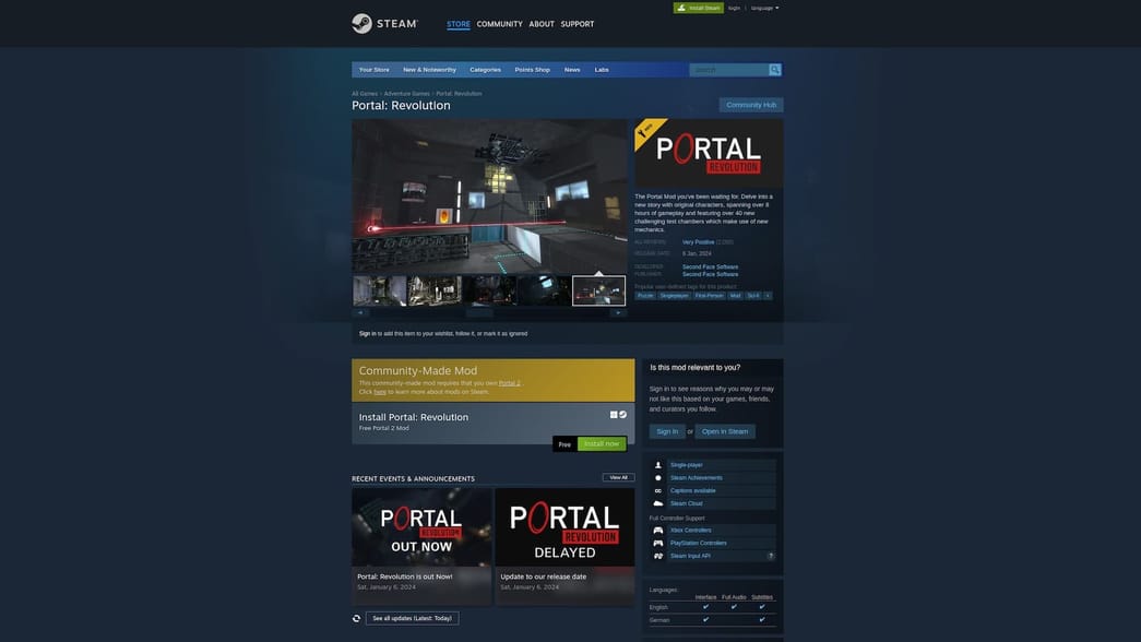 portal: Portal Revolution mod: How to install, system requirements and ...