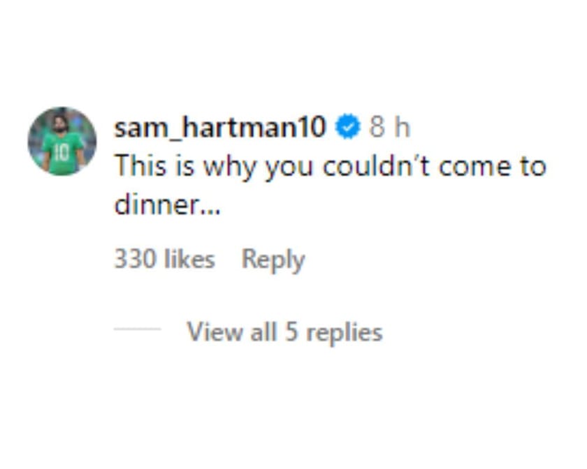 Sam Hartman: $1,200,000 NIL-valued Sam Hartman has unique reaction to J ...