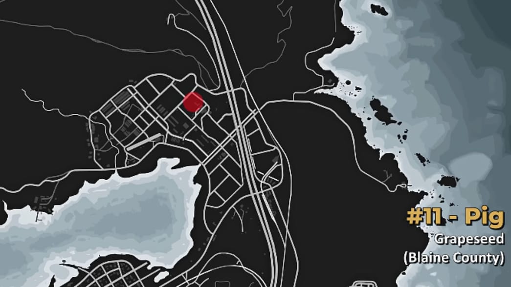 All GTA Online animal locations on the map