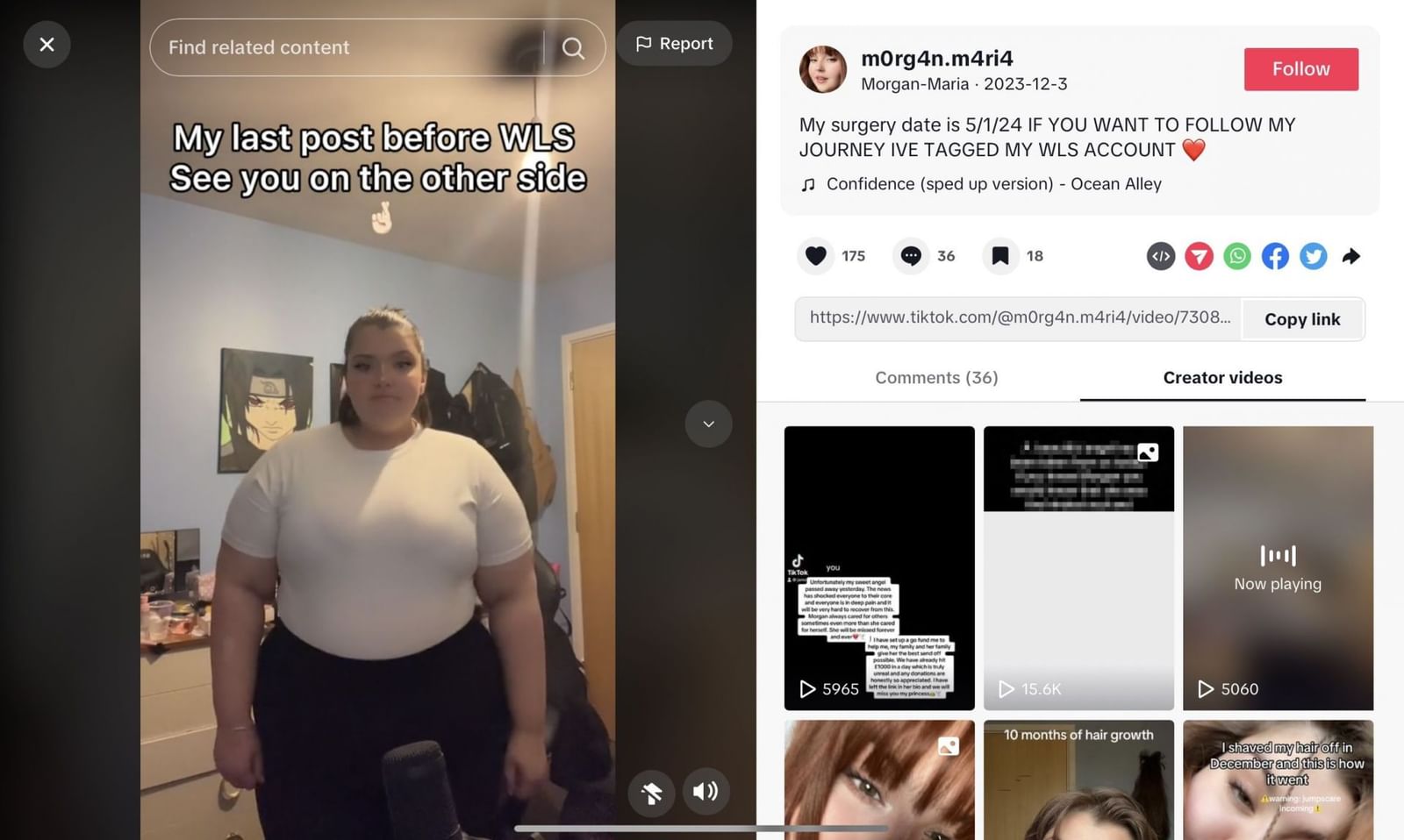 "See you on the other side!": South London woman Morgan Ribeiro posted ...