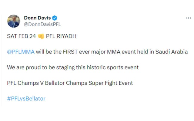 PFL Saudi Arabia: PFL beats UFC to the punch, announces date for first ...