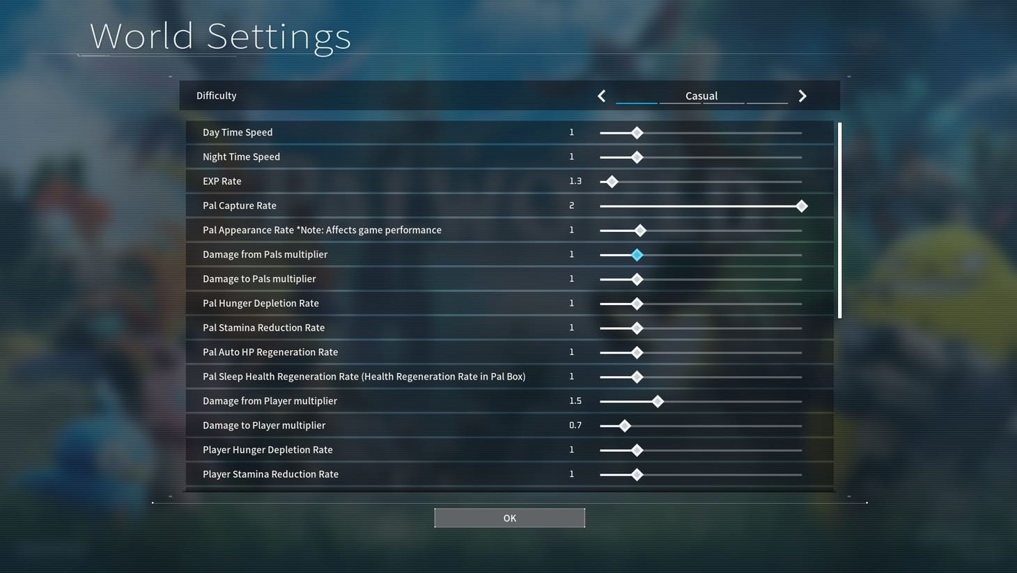 All Palworld difficulty settings and how to change them
