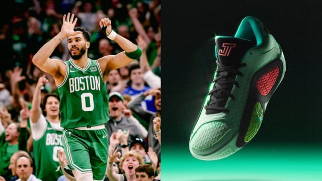 Jayson Tatum can't stop fancying his $120 debut signature sneakers with ...