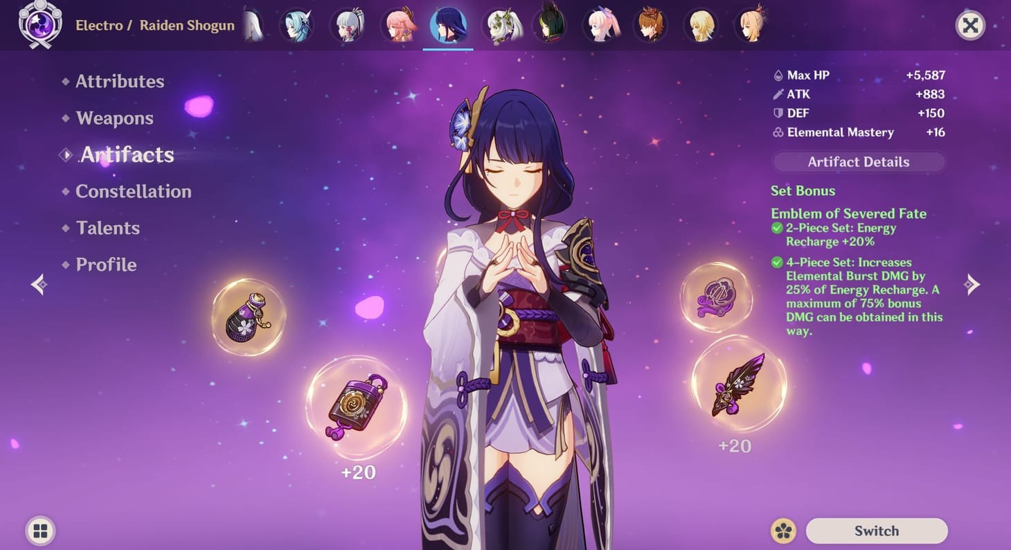 Genshin Impact Raiden National build and rotation guide