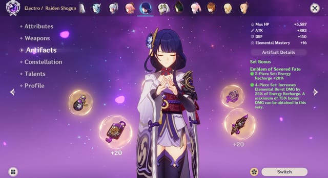 Genshin Impact Raiden National build and rotation guide