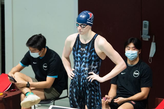 "Swimming on the men's team as a man without coming out caused lot of ...